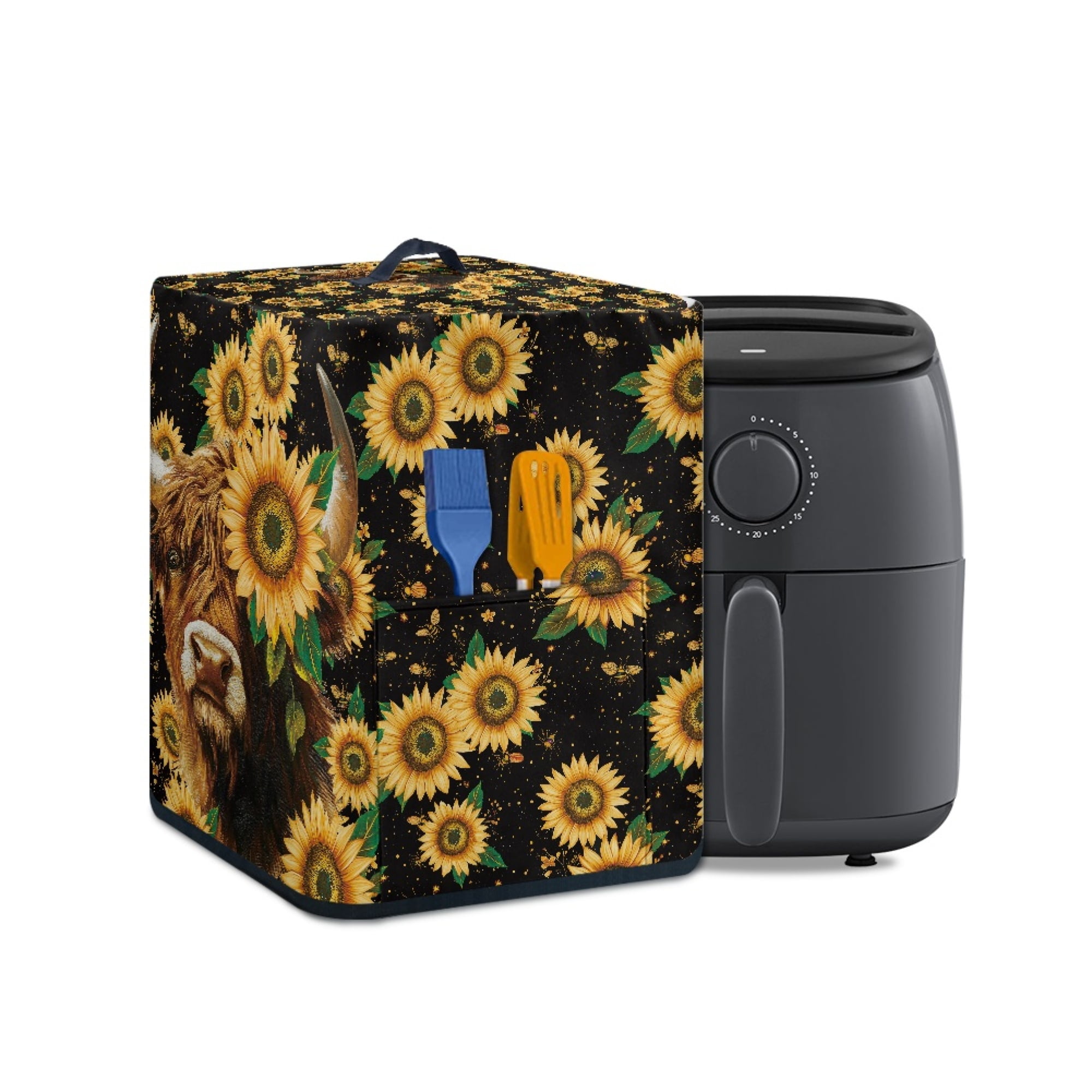 ZUXONGSY Sunflower Highland Cow Air Fryer Cover Dust Cover Protective ...