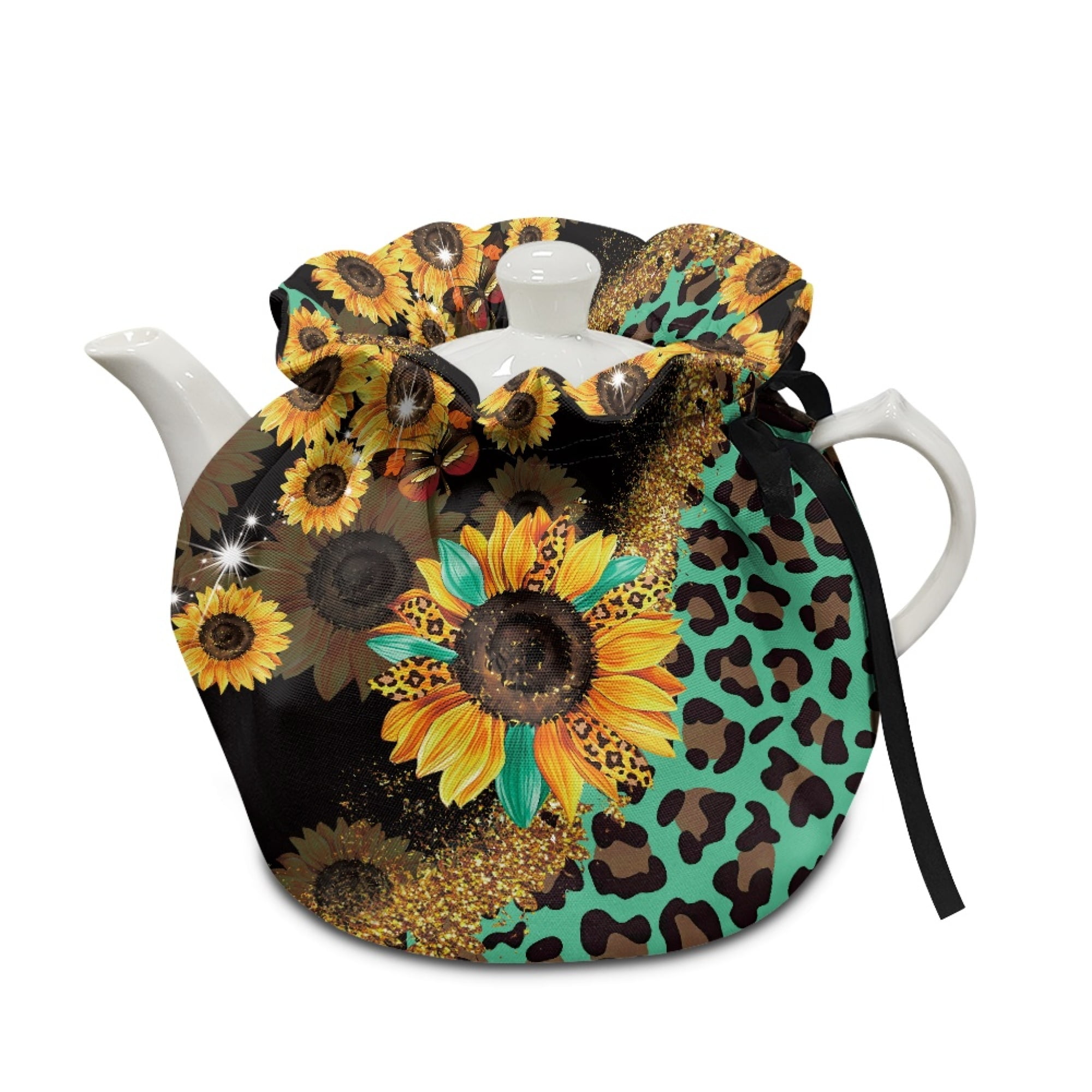 ZUXONGSY Sunflower Leopard Print Teapots Dust Cover Teapot Covers for ...