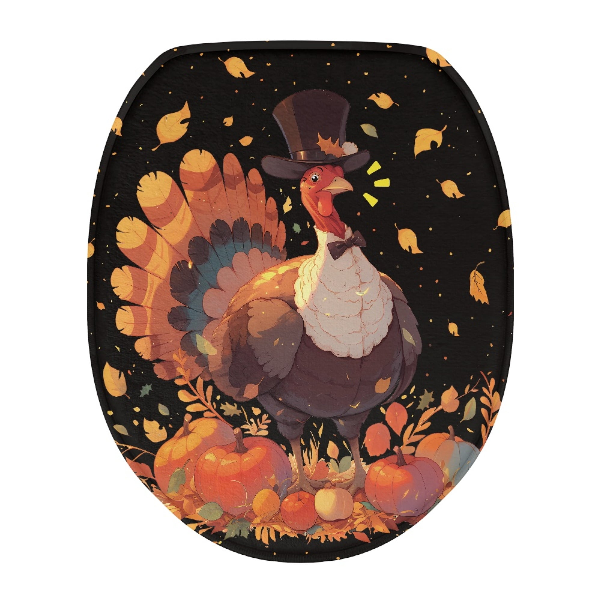 ZUXONGSY Thanksgiving Turkey Toilet Lid Dust Cover Restrooms Toilet ...