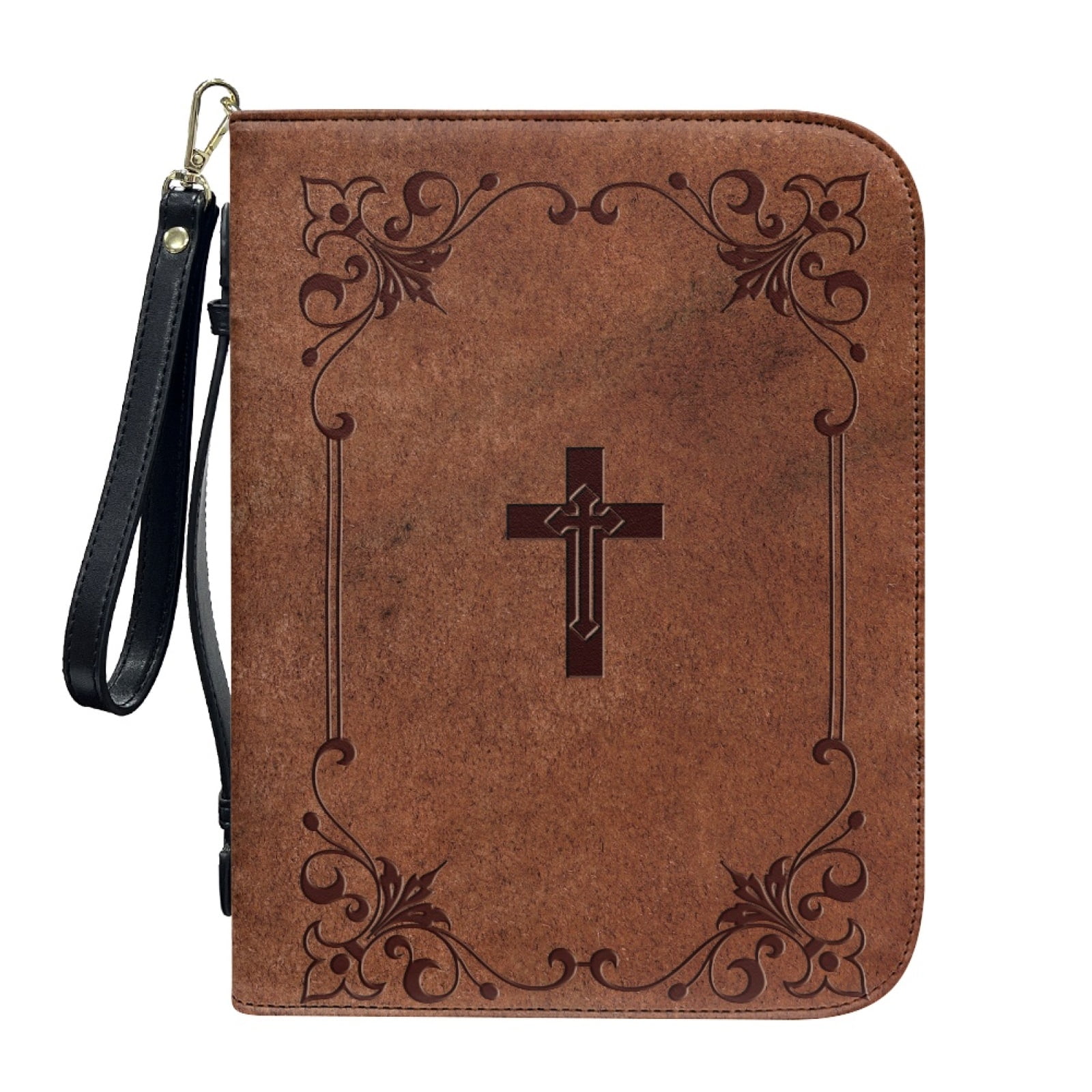 ZUXONGSY Wooden Cross Print Leather Bible Cover for Women Men Large ...
