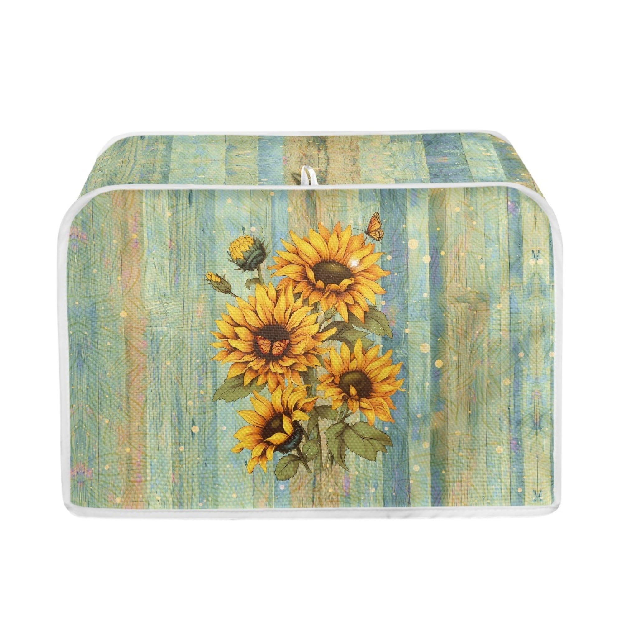 ZUXONGSY Wooden Sunflower Toaster Cover 2 Slice Bread Machine Dust ...