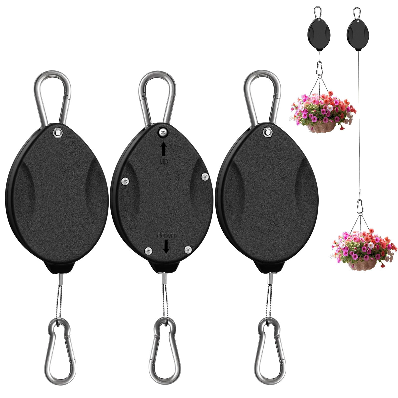 ZUZUAN 2 Pack 2024 Upgraded Heavy Duty Retractable Plant Hanger,Plant ...