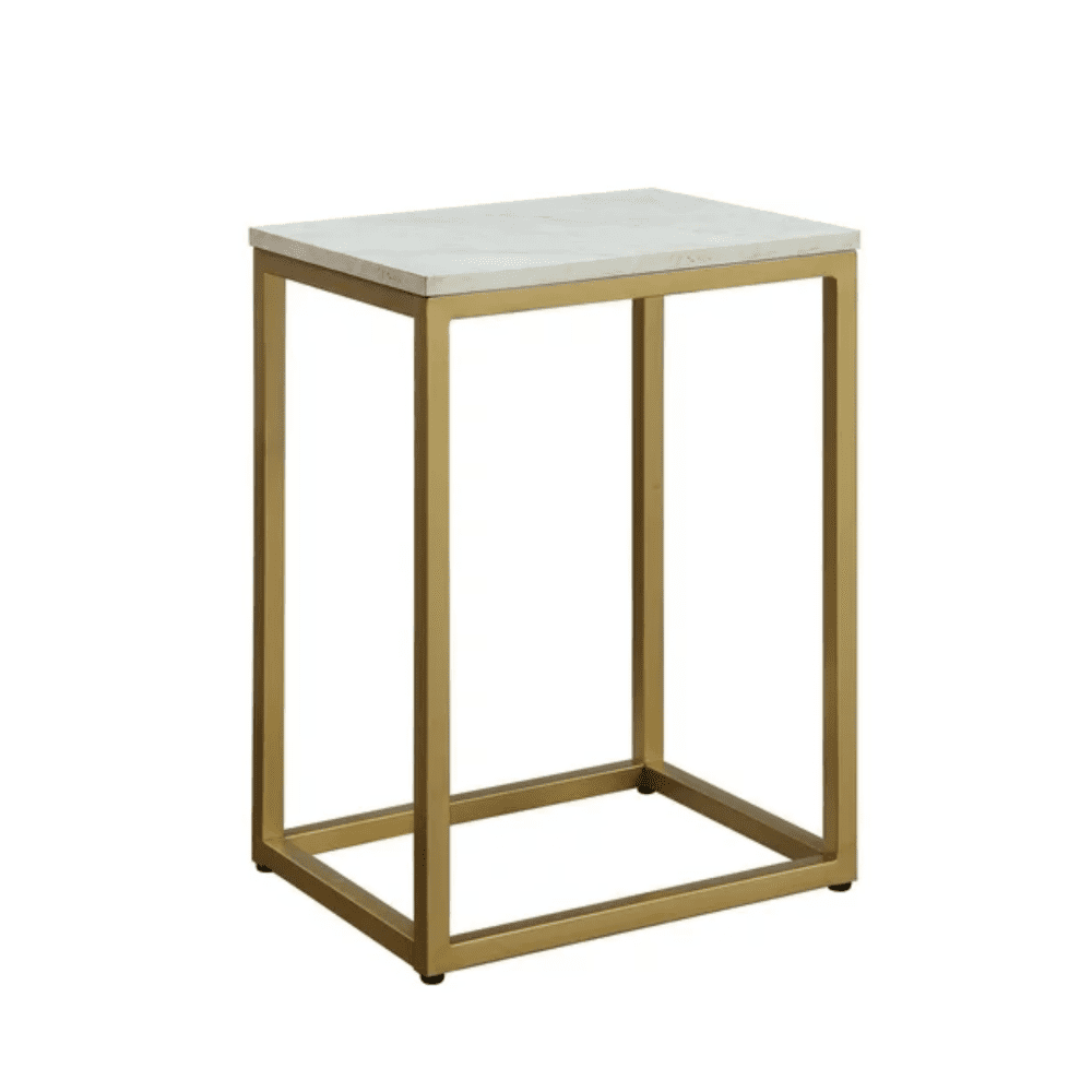ZVAIGE End tables, white tops with gold borders - Walmart.com