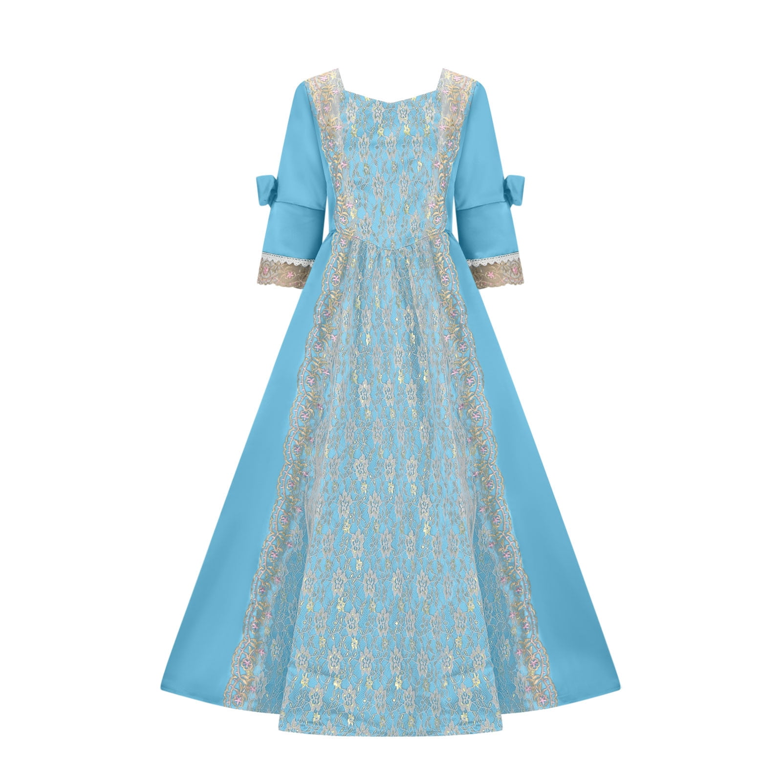 ZVAVZ 18th Century Dress Victorian Renaissance Dress Lace Stitching ...