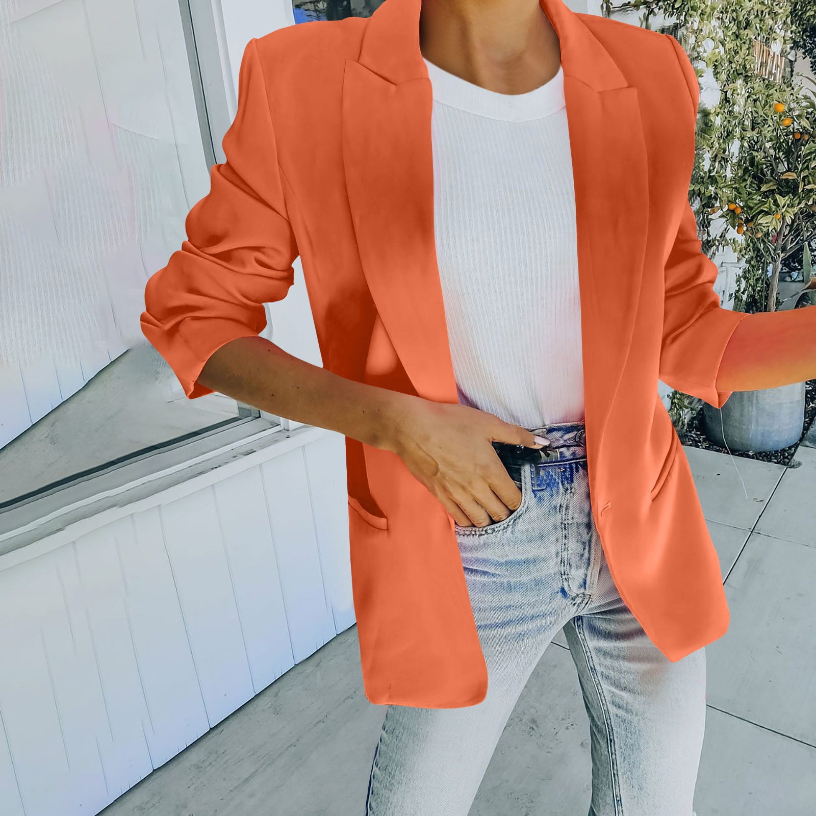 ZVAVZ Up To 50% Off Fashion!Casual Blazer for Women Fall Stretch Lapel ...