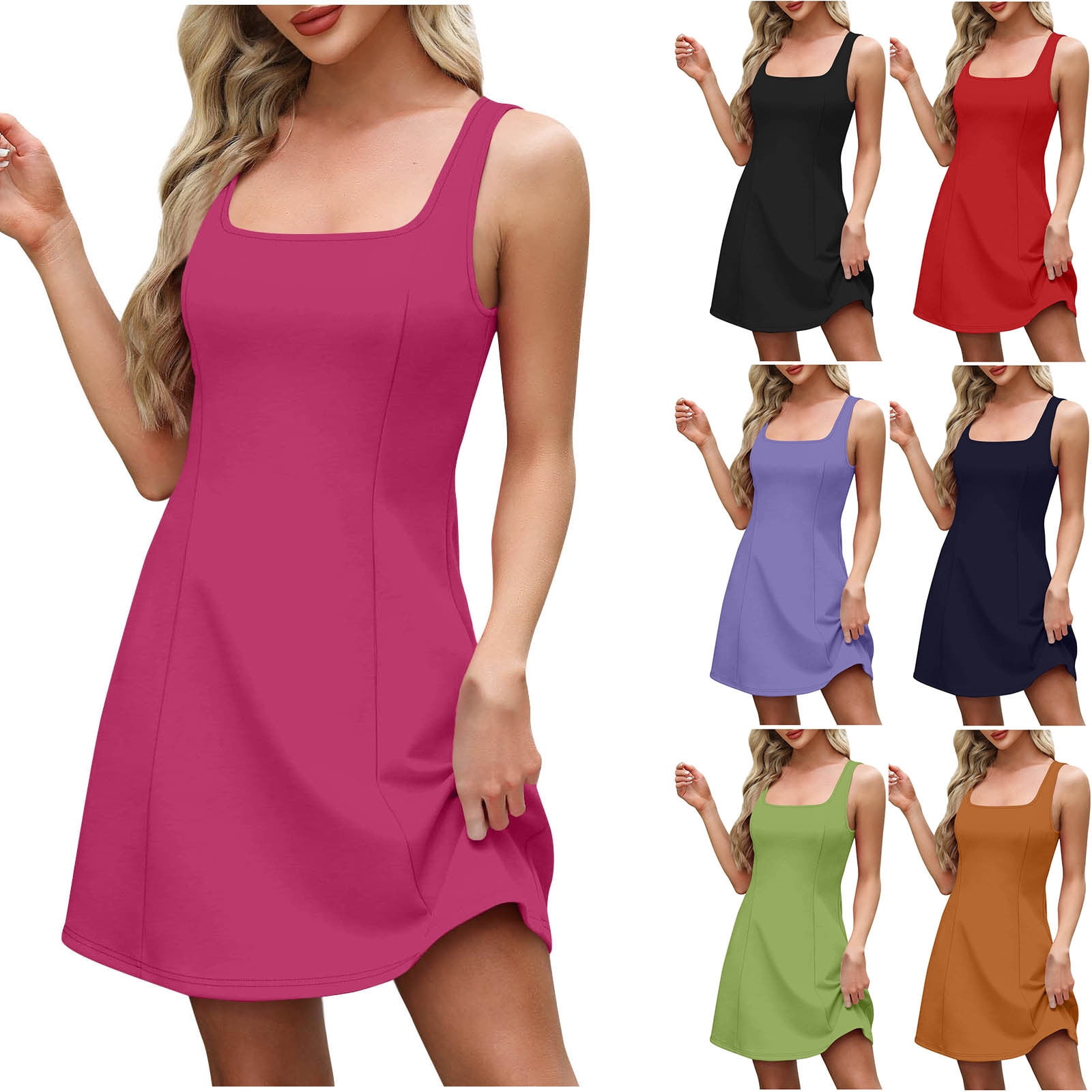 ZVAVZ Maxi Sundresses for Women 2025 Trendy,Women Summer Square Neck ...