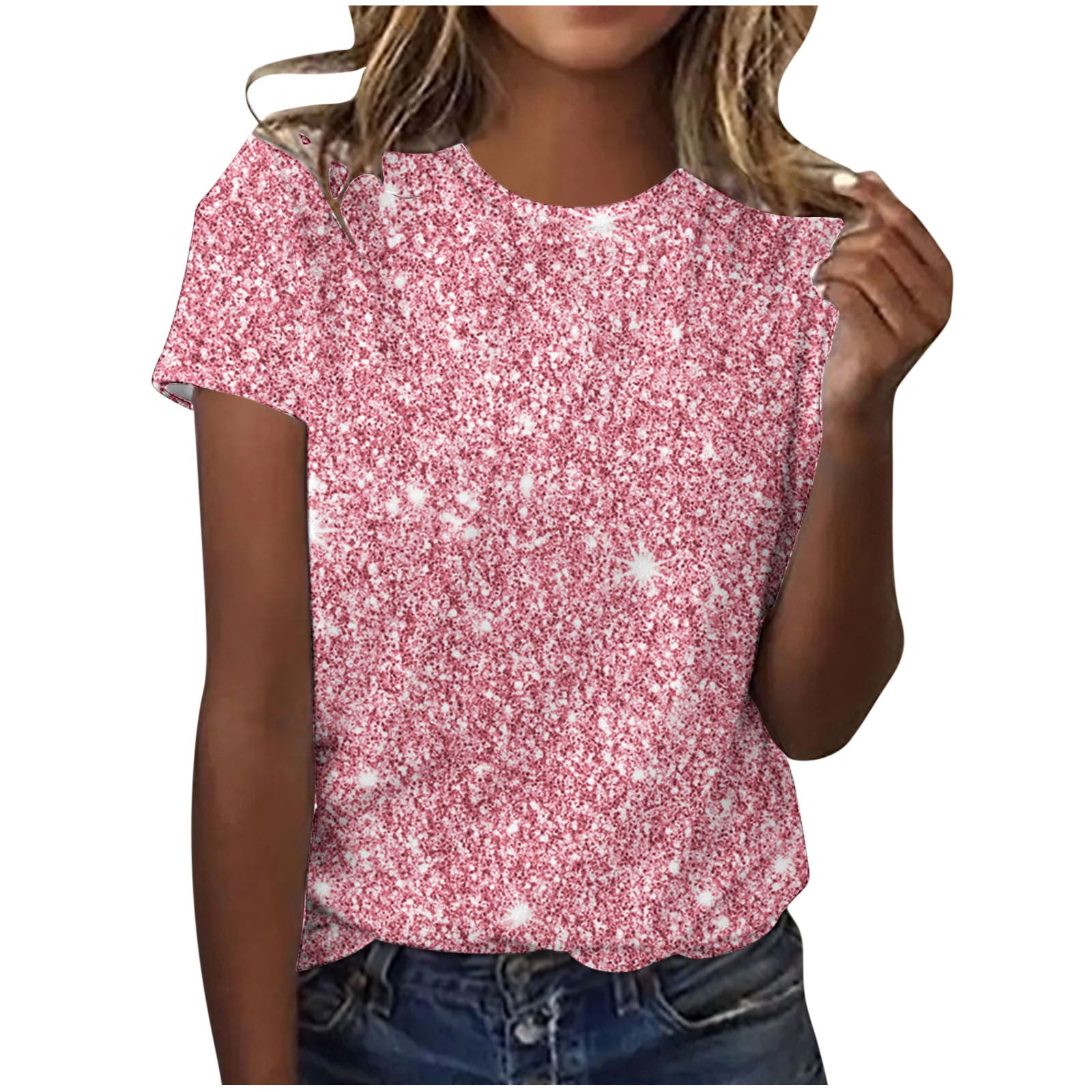 ZVAVZ Petite Tops for Women, Ladies Fashion Floral Print Tops Short ...