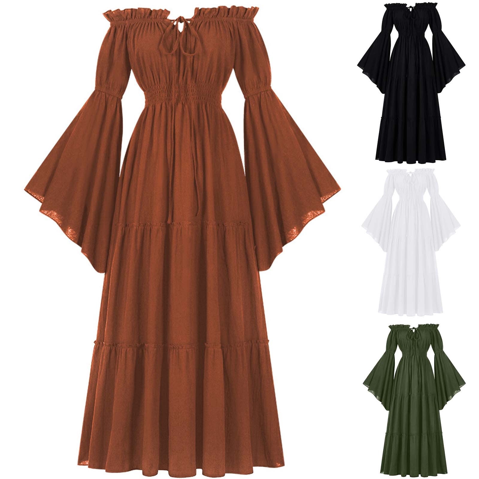 ZVAVZ Women's Renaissance Medieval Dress Civil War Southern Belle Tea ...