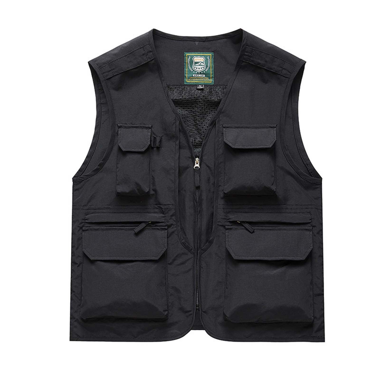 ZVNAΖH Men's Lightweight Mesh Fishing Vest Utility Outdoor Multi-Pocket ...