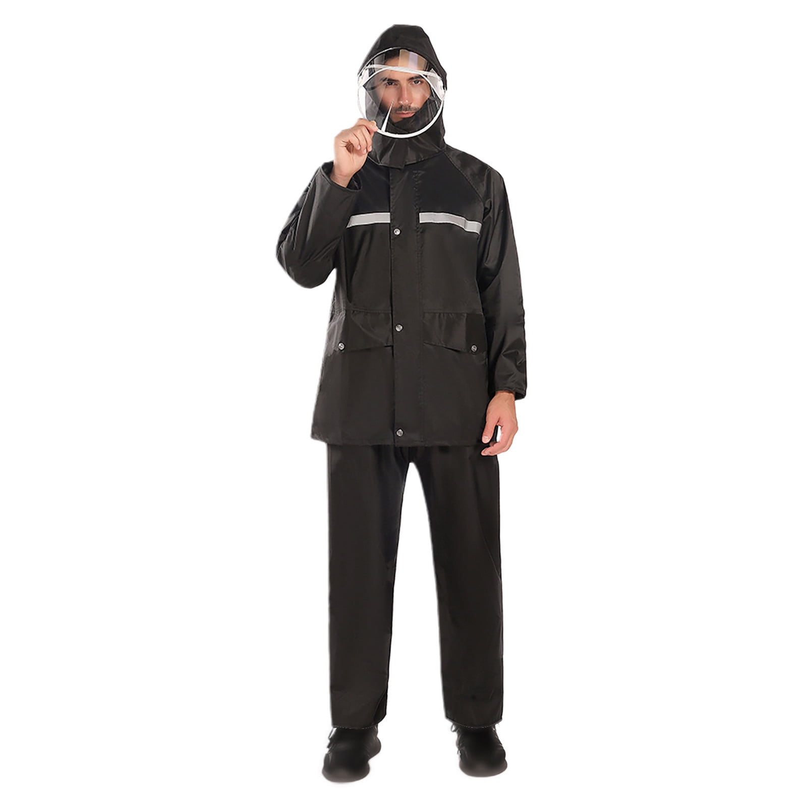 ZVNAΖH Rain Suits for Men, Waterproof Durable Rain Gear with Detachable ...