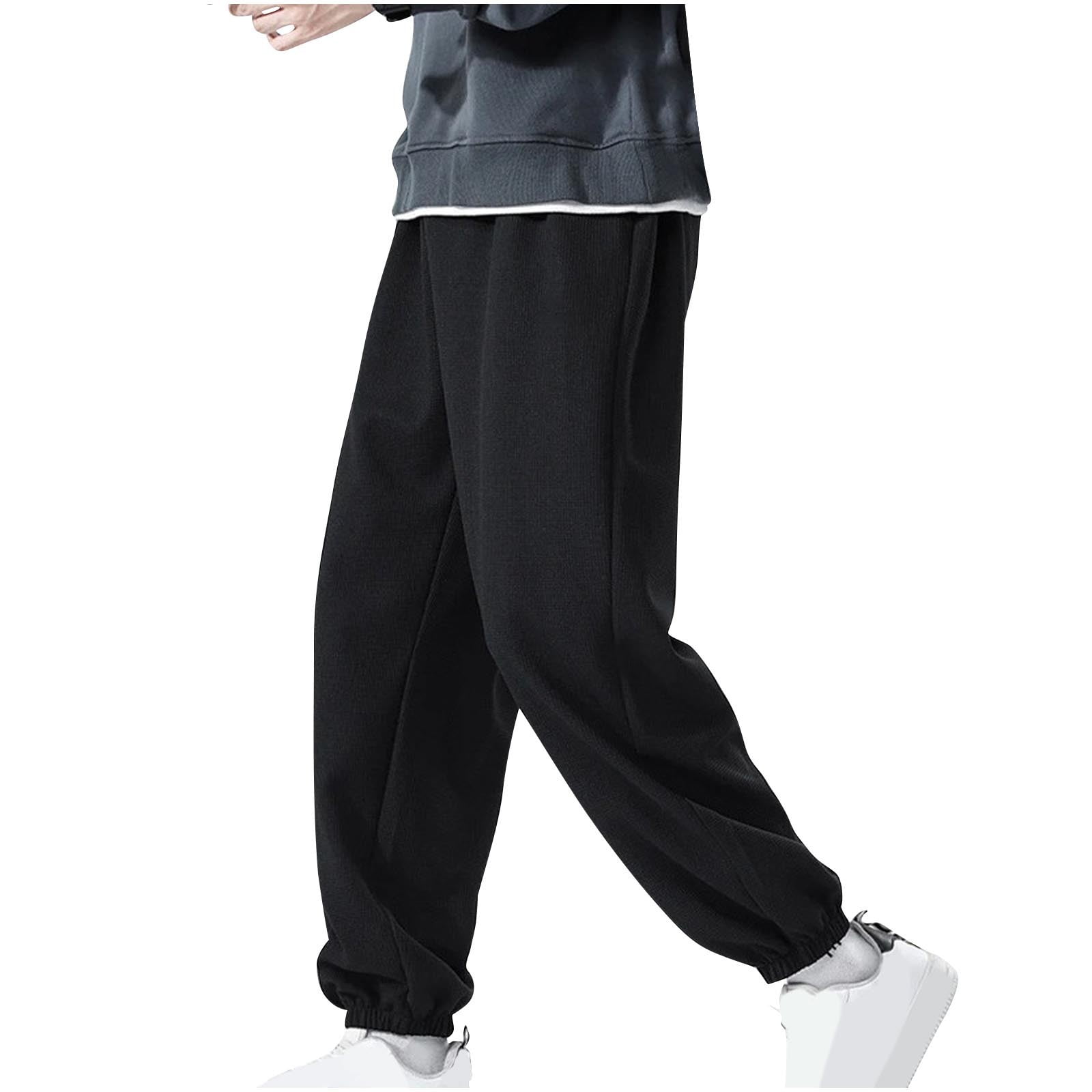 ZVNAΖH Sweatpants Oversized Men, Mens Closed Bottom Sweatpants with ...