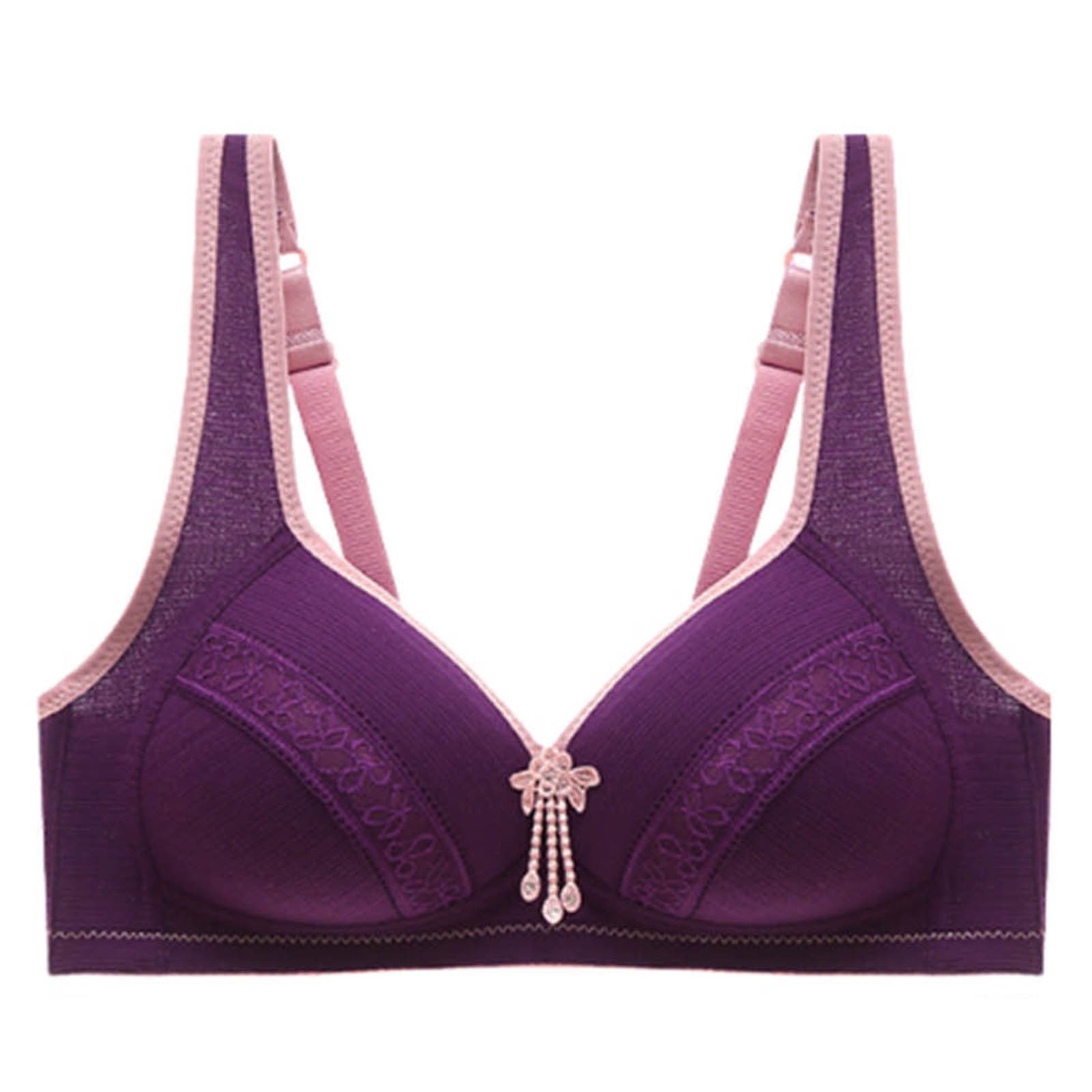 ZVNAΖH Womens Bras,Women's Oversized Non-wired Bra Glossy Push-up Back ...