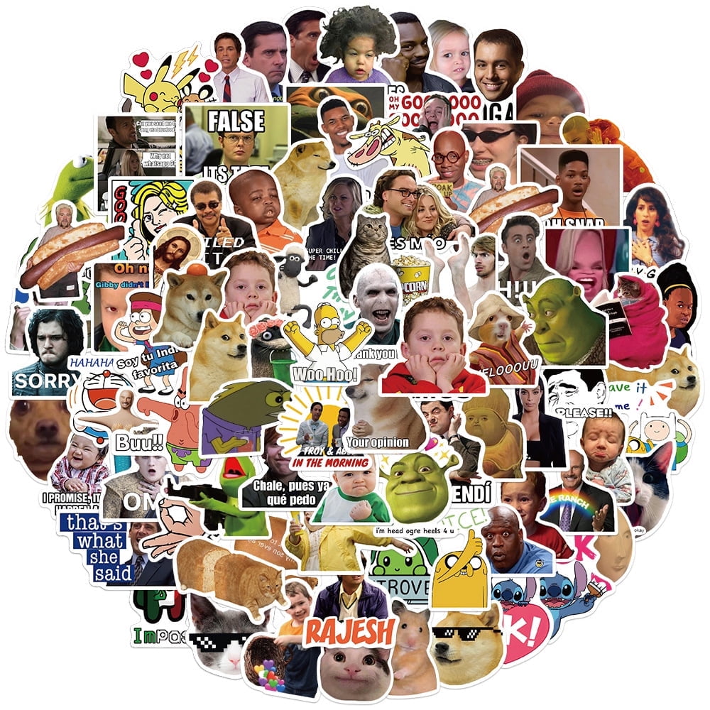 ZVZM 100pcs Funny Meme Vinyl Stickers Pack, Large Bulk Sticker for ...