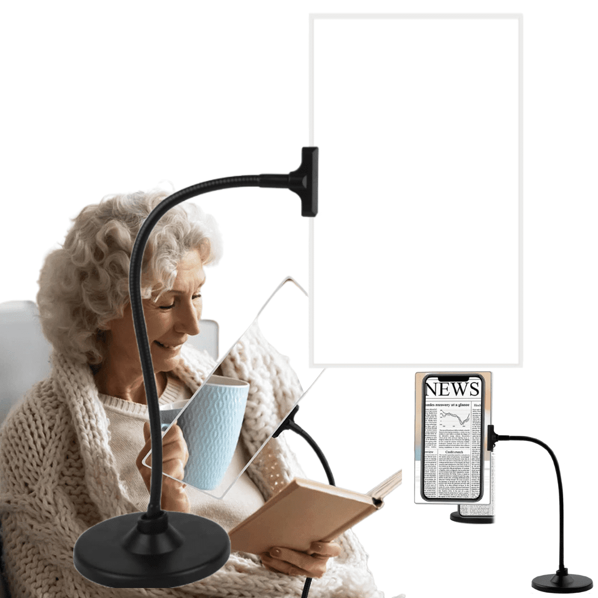 ZVZM 4X Magnifying Glass with Stand, 10"x6" Flexible Gooseneck ...