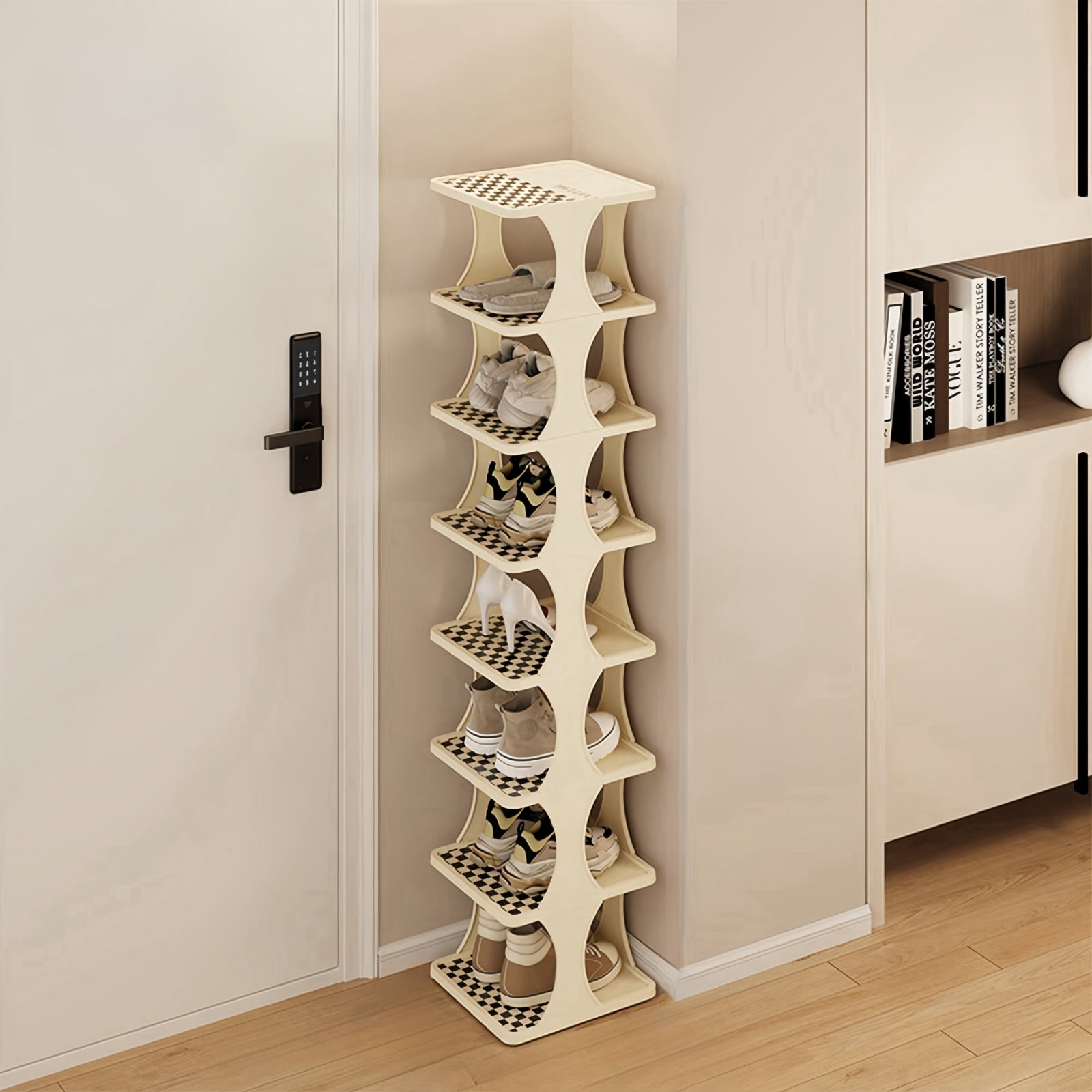 ZVZM 8 Tiers Shoe Rack,Free Standing Small Shoe Shelf Plastic Sturdy ...