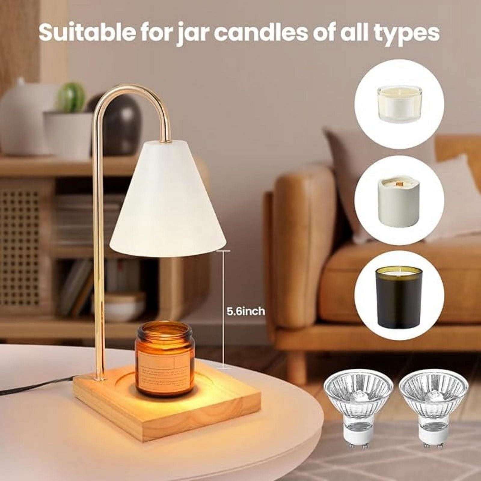 ZVZM Candle Warmer Lamp with Timer, Dimmable, Wax Melt Warmer for ...