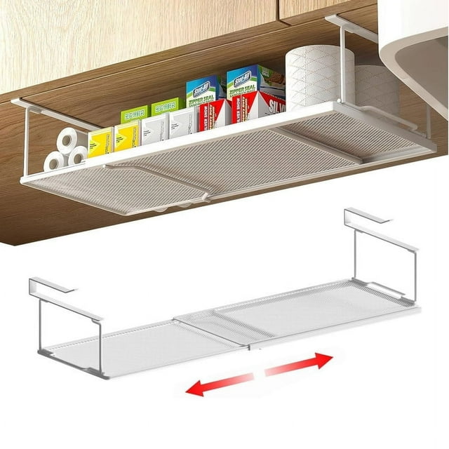 ZVZM Under Cabinet Shelf,Expandable Hanging Kitchen Baskets for Cabinet ...