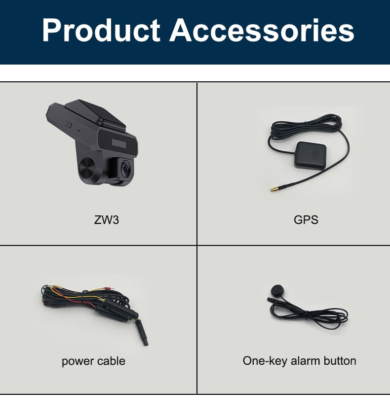 ZW3 3CHs Lens 4G Dash Cam with DMS ADAS & GPS Tracking IR Android for ...