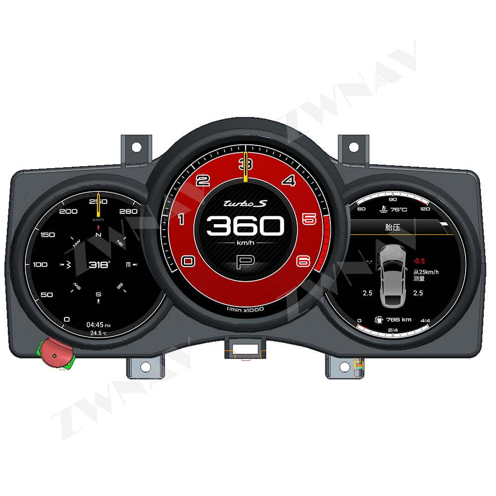 ZWNAV 12.3 inch car LCD digital instrument panel instrument cluster ...