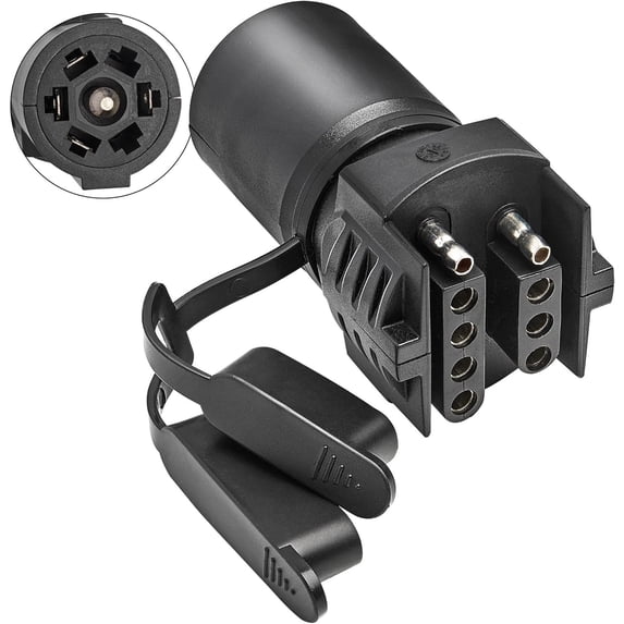 ZWHong 2-in-1 Trailer Light Adapter, 7 Way Round to 4 Pin & 5 Pin Flat ...