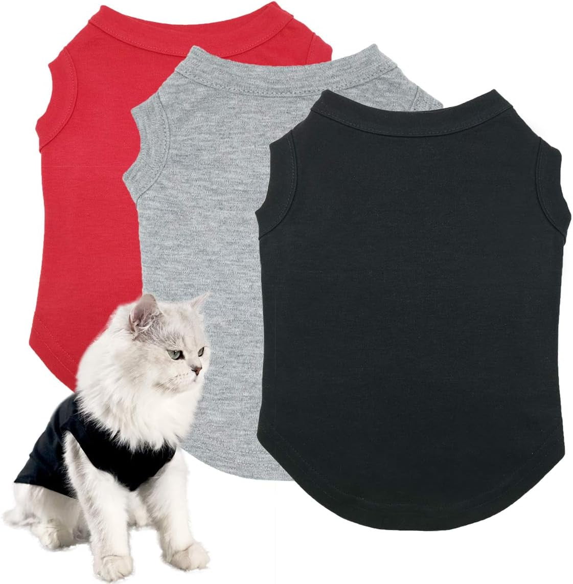 ZWHong 3-Pack Puppy Vest T-Shirt Sleeveless Garment, Dog Shirt Pet ...