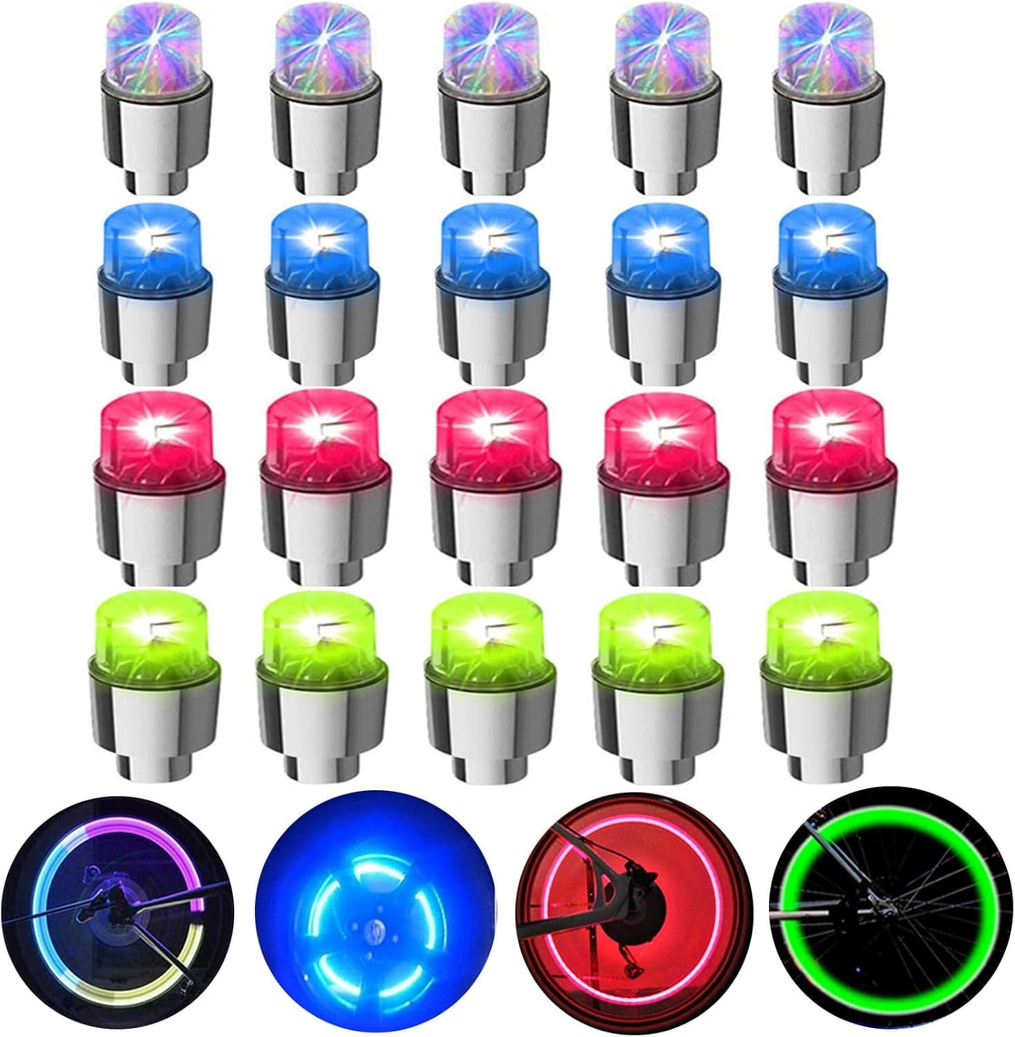 ZWHong LED Wheel Lights for Bike, Car, Motorcycle - 20 Pack Light Up ...