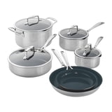 ZWILLING Clad CFX 10-pc Stainless Steel Ceramic Nonstick Cookware Set ...
