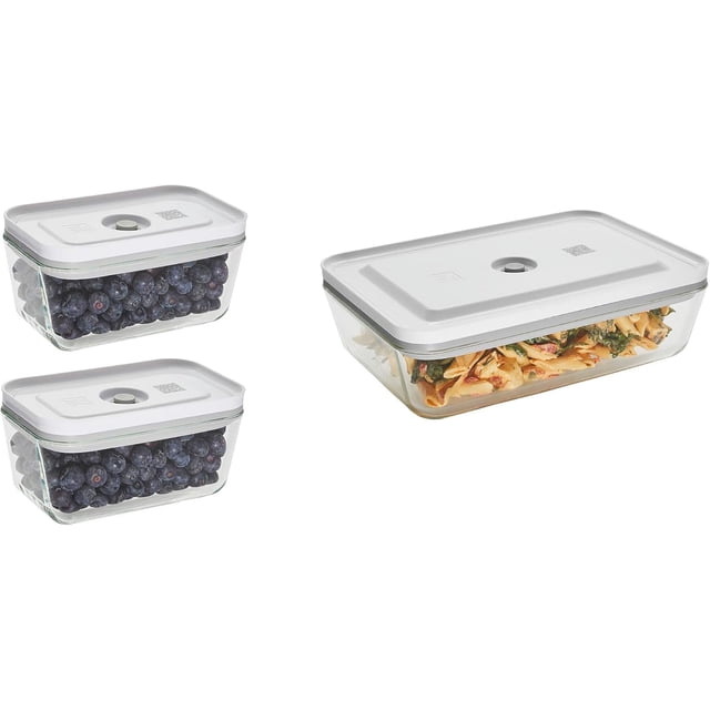 ZWILLING Fresh & Save 3-pc Glass Food Storage Vacuum Containers Meal ...
