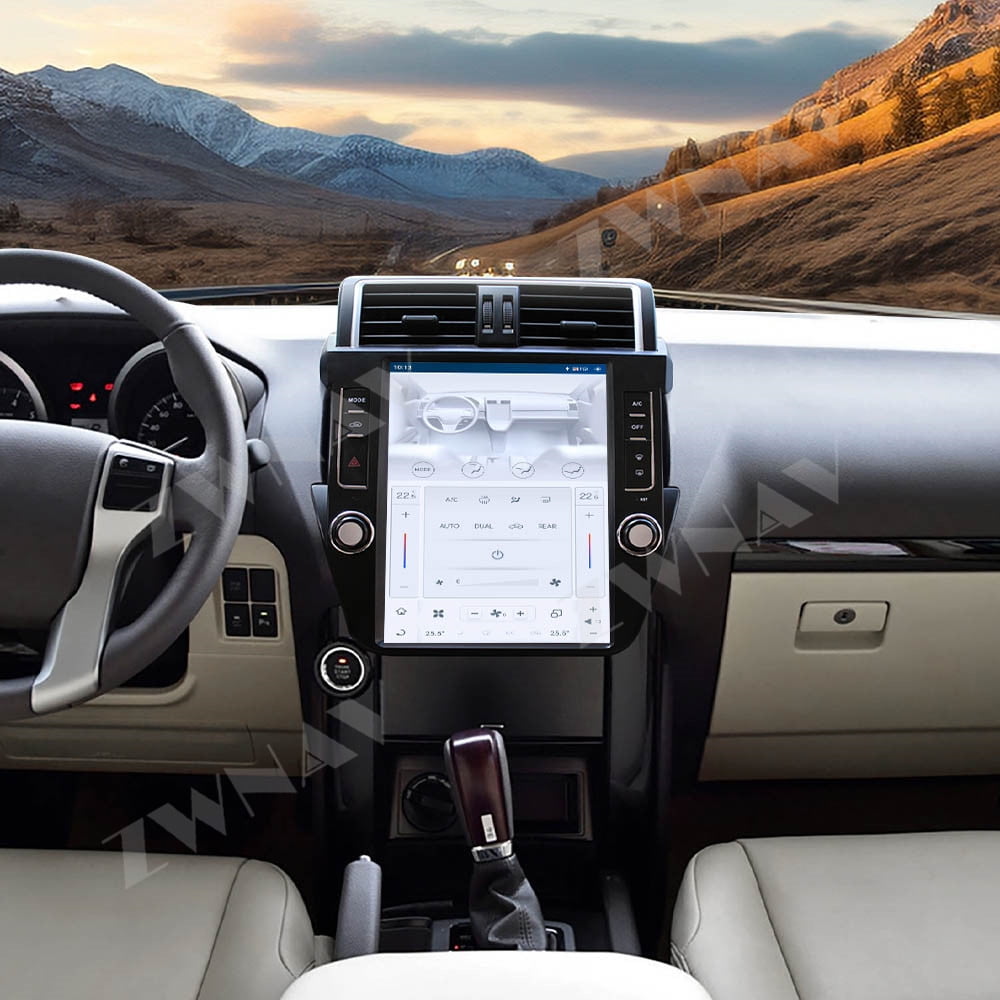 ZWNAV 12.1 inch Tesla style screen car radio player for Toyota Prado ...