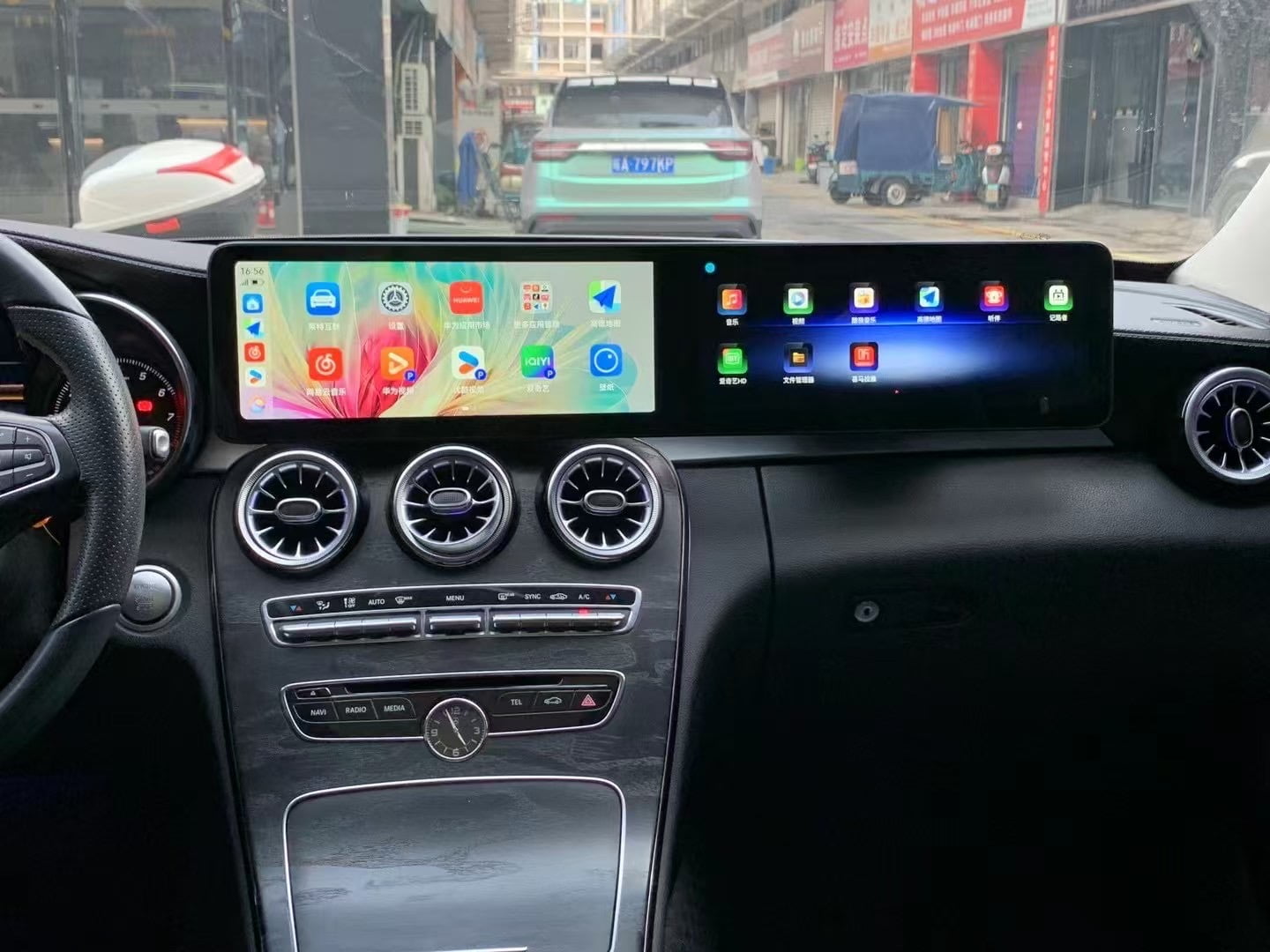 ZWNAV 12.3+12.3 Dual Screen 128G Android Carplay For Mercedes Benz GLC ...
