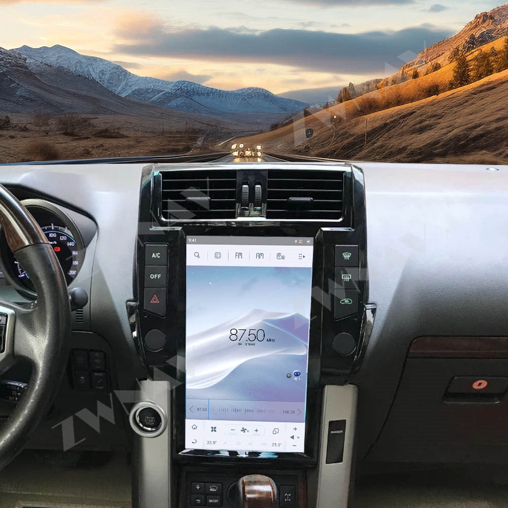 ZWNAV 13.6 inch Tesla style screen car radio player for Toyota Prado ...