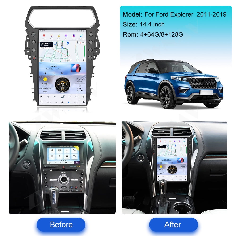 ZWNAV 14.4 inch SYNC1 Car Radio for Ford Explorer 2011-2019 Stereo ...