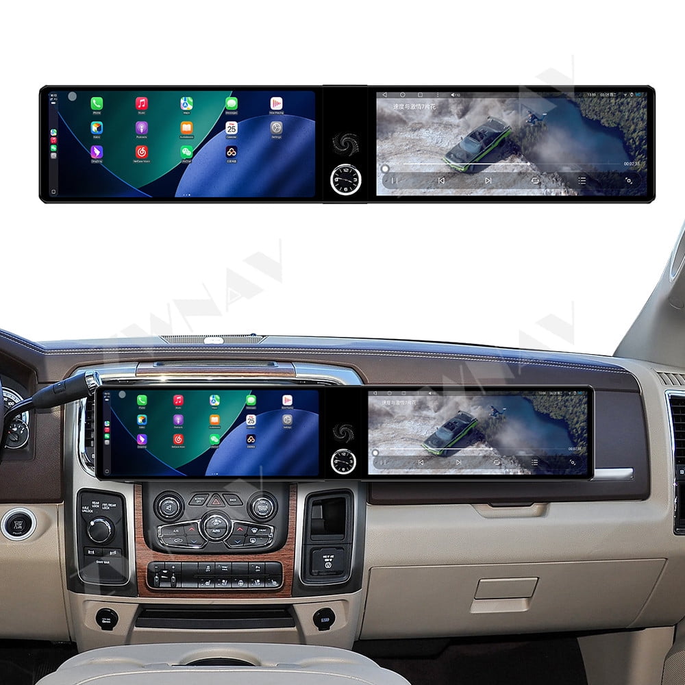 ZWNAV Dual 12.3 inch Screen Car Radio For Dodge Ram 2013-2019 Android ...
