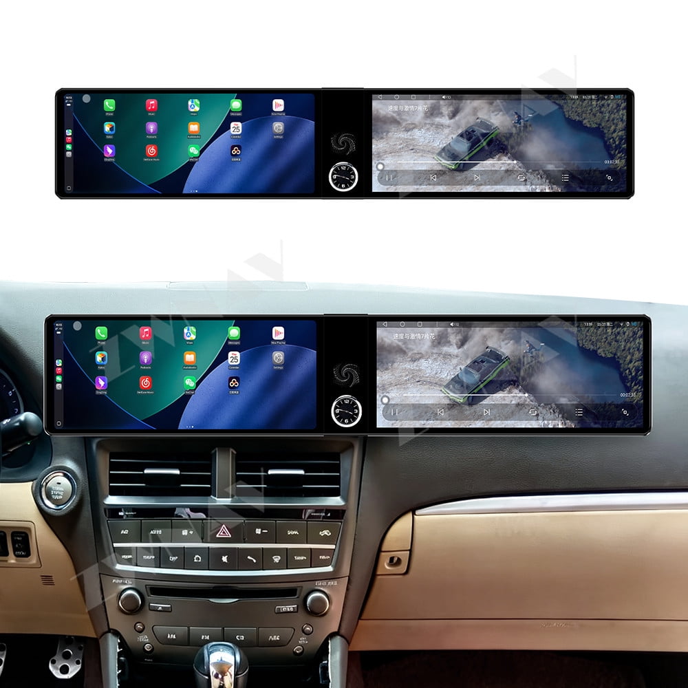 ZWNAV Dual 12.3 inch Touch Screen Android 13 Qualcomm 8 CORE Carplay ...