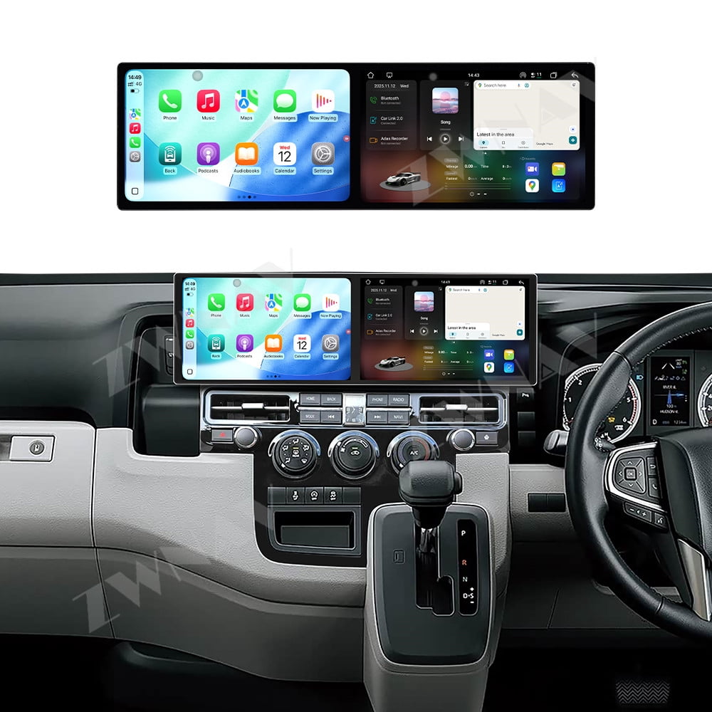 ZWNAV Dual 9.1 inch Screen Car Radio For Toyota Hiace 2019+ Android 15 ...