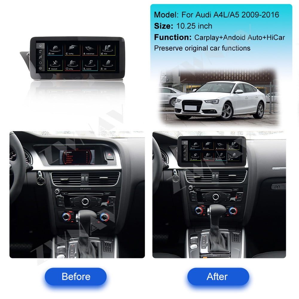 ZWNAV Ultra-Thin 10.25 inch Wireless CarPlay+Android Auto Retain Original Car Function Car Radio ...