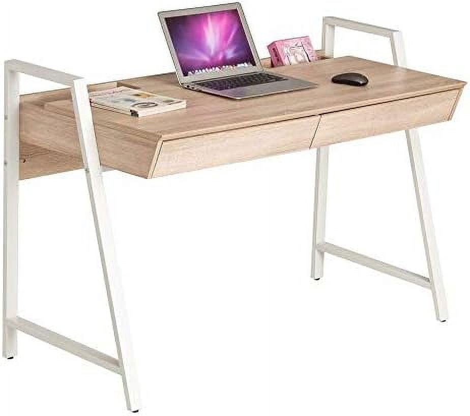 ZWNLKQG 50\u201D Computer Desk with Drawers Small Modern Wood Home ...