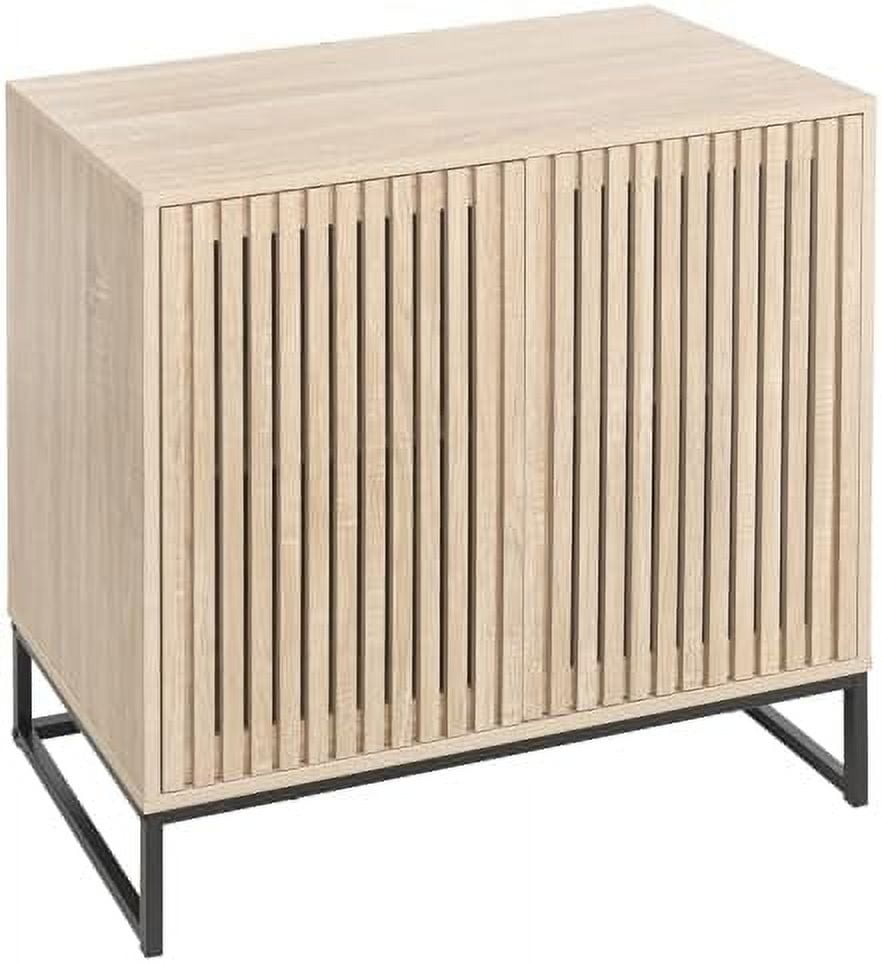 ZWNLKQG Cabinet Fluted Kitchen Sideboard Buffet Cabinet Accent Credenza ...