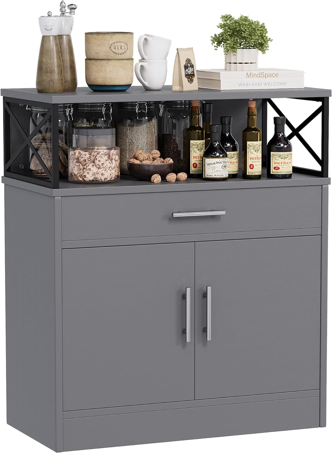 ZWNLKQG Cabinet Sideboard Buffet Cabinet with and Height Adjustable ...