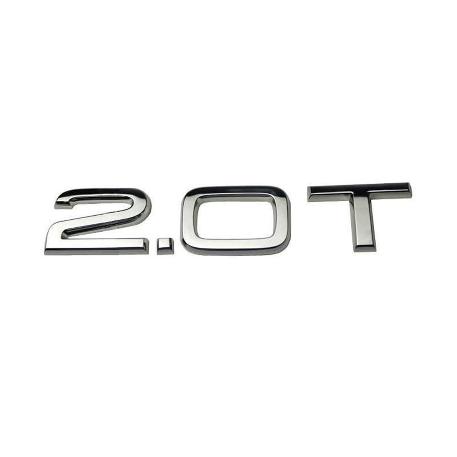 ZWQ 3D Plastic Chrome Plated 2.0T Car Stickers Emblems Badges Emblemes ...