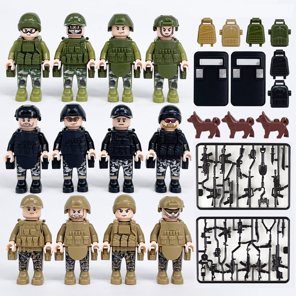 ZWVKLN 12pcs Soldier Military modern special forces minifigurine ...