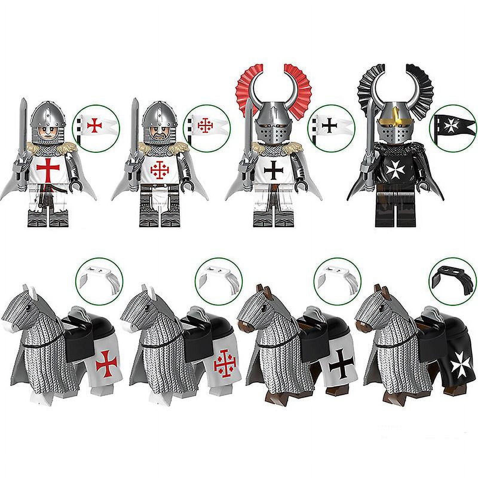 ZWVKLN 8pcs Medieval Figure Building Blocks War Horse Teutonic Knights ...