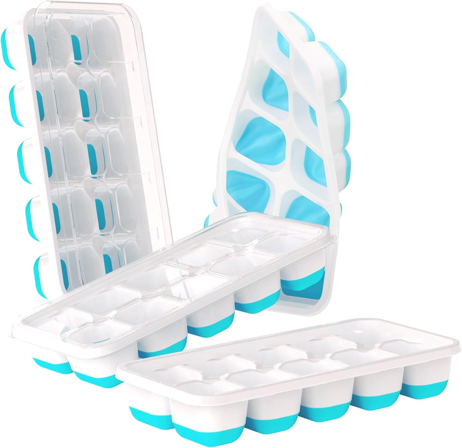 ZWYYWZ Ice Cube Trays 4 Pack, 40 pcs Silicone Ice Cubes Tray Maker with ...