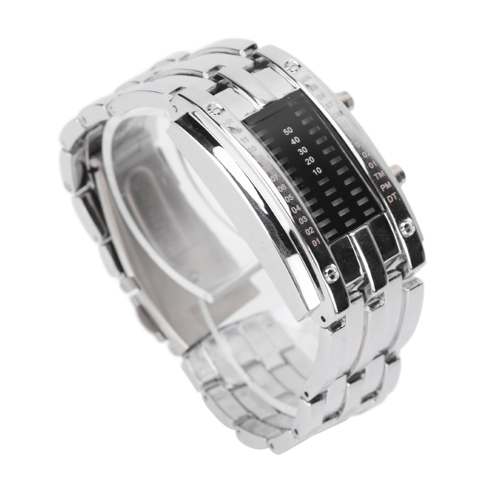 ZX LED Watch Unique Binary Time Mode Display Convex Arc Structure ...