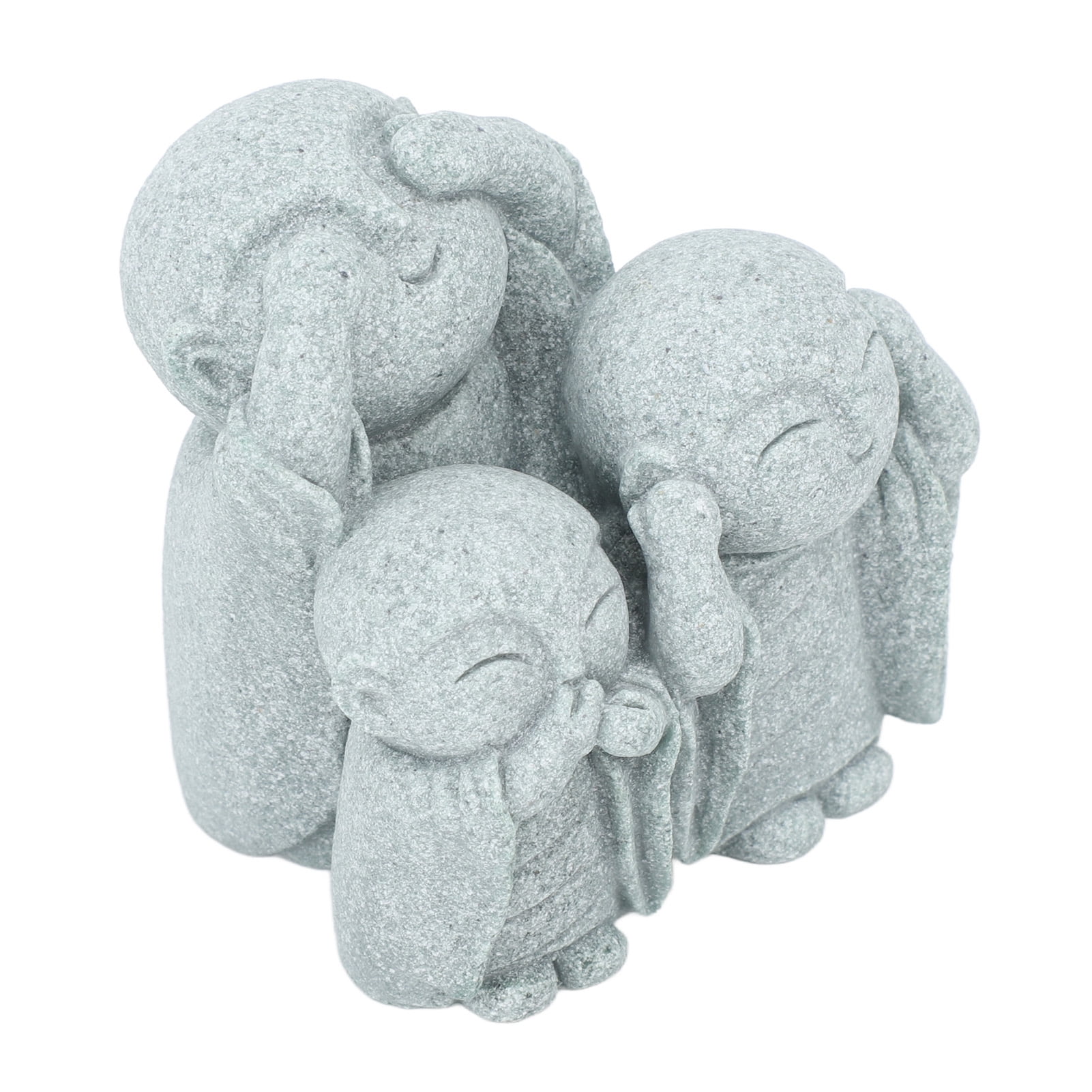 ZX Mini Monk Buddha Statue Chinese Green Sandstone Cute Buddha Figurine ...