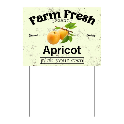 ZXCXRQFa Apricot Yard Sign With Stake, Farm Fresh Organic Sweet Juicy ...