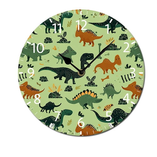 ZXCXRQFa Clocks Colorful Cartoon Dinosaur Animal Wall Clock Art Hanging ...