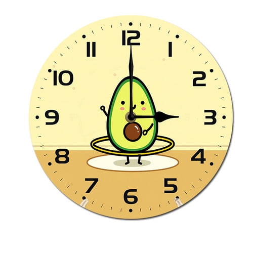 ZXCXRQFa Cute Avocado Hoop Silent Wall Clock for Bathroom Indoor ...