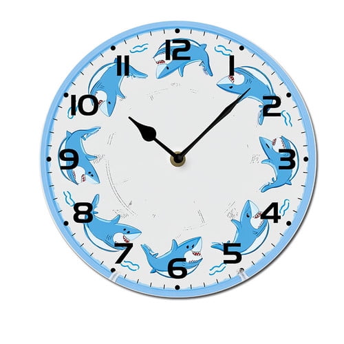 ZXCXRQFa Cute Cartoon Shark Skeleton Wall Clocks Battery Operated 10 ...