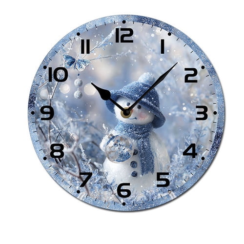ZXCXRQFa Desk Clocks Winter Snowflake Snowman Tree Clock Home Decor ...